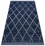 Koberec COLOR 47268/309 SISAL Diamant Čtverce modrý