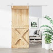 Posuvné Dveře S Kováním 100 X 210 Cm Masivní Borové Dřevo