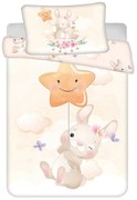 Bavlněné povlečení do postýlky BUNNY STAR béžové Rozměr povlečení: 40 x 60 cm | 100 x 135 cm