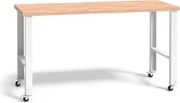 Pojízdný pracovní stůl do dílny G3, buková spárovka, kovové nohy s kolečky, 1700 mm