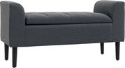 HOMCOM Lavice s úložným prostorem Čalouněná lavice Taburet Truhla do 130 kg, len-dotek tmavě šedá, 116 x 44 x 58 cm do předsíně a obývacího pokoje