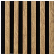 WallART Dekorativní nástěnné lamely s filcem, Dub světlý / černý 30x30x0,8 cm - 6 lamel