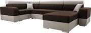 IDZ Rohová sedačka INFINITY SUPER do U, 332 cm Roh pohovky: Levý roh, Barva látky: Hnědá a krémová (Bahama 08 + Bahama 33)