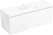 Mexen Orio, koupelnová skříňka 120 cm s umyvadlem Otis, 1 zásuvka, bílá lesklá, 91A10-12047-1-BF00-W18M00
