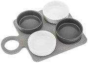 Set 4 servírovacích misek s podnosem Villa Altachiara Yin&amp;Yang, 29 x 21,5 cm
