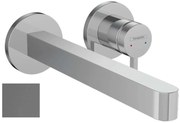Hansgrohe Finoris - Umyvadlová baterie pod omítku, s výpustí, 2-otvorová instalace, EcoSmart, kartáčovaný černý chrom 76050340
