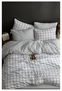 Bílé 4dílné prodloužené povlečení na dvoulůžko s prostěradlem 200x220 cm Geometric – Mila Home
