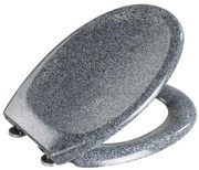 WENKO 18902100-WC sedátko OTTANA 44,5x37,5 cm granit/šedá/stříbrná