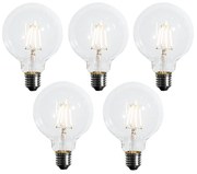Sada 5 stmívatelných LED žárovek E27 G95 5W 450 lm 2700K