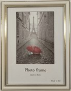 Bondecor Fotorám dřevěný bílozlatý - frézovaný Velikost: 13x18