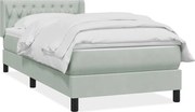 Box Spring Postel s matrací Světle šedá 90x220 cm Samet 3318393