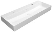 Sapho GSI Kube X - Dvojumyvadlo 120x47 cm, s přepadem, 2 otvory pro baterie, ExtraGlaze, bílá 9424211