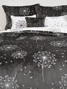 MK Lůžkoviny Prodloužené mikroplyšové povlečení Exclusive - Pampelišky šedé 140 × 220 cm, 70 x 90 cm