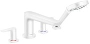 Hansgrohe Talis E - Vanová baterie na okraj vany, 4-otvorová instalace, matná bílá 71748700