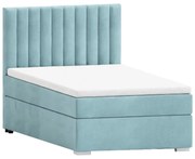 Světle modrá čalouněná jednolůžková postel s úložným prostorem s roštem 90x200 cm Bunny – Ropez