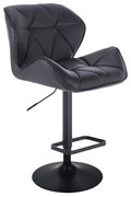 LuxuryForm DESIGN Barová židle MILANO na černé kulaté podstavě - černá