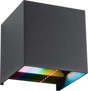 P 94847 Domovní LED venkovní nástěnné svítidlo Smart Home Zigbee Cybo IP44 hranaté 100x100mm RGBW 2x2,5W 230V antracit hliník - PAULMANN