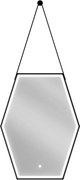 Mexen Orla, LED koupelnové zrcadlo s podsvícením a černým rámem 60x80 cm, 6000K, ochrana proti zamlžování, 9815-060-080-611-70
