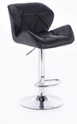 LuxuryForm DESIGN Barová židle MILANO na stříbrné kulaté podstavě - černá