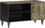 Tv Cabinet světle šedá 80x31,5x46 cm masivní mangovníkové dřevo