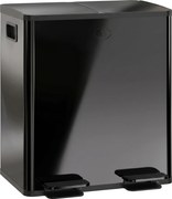 2 x 20litrové dvojité odpadkové koše, otevírání pomocí pedálu, snadné čištění, nerezová ocel, plast, černá barva