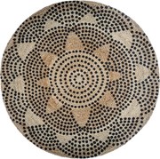 Atmosphera Jutový koberec, kulatý, Ø 120 cm, geometrický vzor, béžový