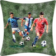 Perkálový bavlněný povlak na polštář Fotbaloví hráči - útok Velikost: 40 x 40