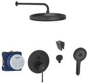 SANITINO - Sprchový set s baterií a tělesem pod omítku Grohe, příslušenství kielle, matná černá SANI21GKK406