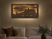 Li-Go "Bezděz" světelný obraz s baterií a pohybovým čidlem 100x50 cm provedení povrchu: bříza