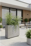 Květináč ELEMENTO na kolečkách, sklolaminát, šířka 88 cm, beton design šedá