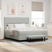 Postel s boxspringem s čelo Světle šedá 200 x 180 cm samet 3344528