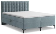 Světle modrá boxspring postel s úložným prostorem 160x200 cm Puhala – Makamii