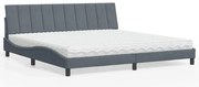 Postel s matrací Hanko tmavě šedá 200 x 200 cm samet 3208617