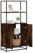 Skříň highboard kouřový dub 68x35x139cm kompozitní dřevo a kov