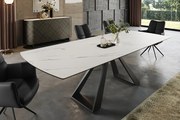 Roztahovací keramický jídelní stůl Kody 180-230 cm bílý