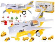 Creative Corner Letadlo Transporter + 6 vozů stavební vozidla boční/přední