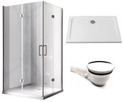 BPS-koupelny Obdélníkový sprchový kout HYD-OK13A 100x90 chrom/transparent + vanička HYD-OSV-ST04A bílá