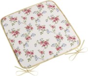 Bellatex Sedák DITA hladký 40x40 cm Růžička pnoucí Smetanová,Růžová,Zelená