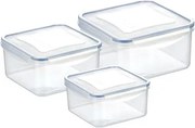 TESCOMA Dóza FRESHBOX 3 ks, 0,4 - 0,7 - 1,2 l, čtvercová