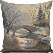 Vánoční dekorační polštář TUNES V 43x43 cm šedý