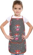 Bellatex Dětská zástěrka Víla šedá, růžová rozměr 37 x 47 cm, pro děti ve věku 3 - 5 let