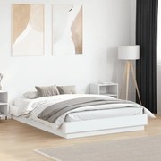 Rám postele bílý 135 x 190 cm kompozitní dřevo 3209877