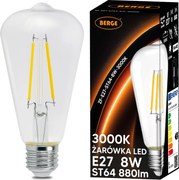 SADA 6x LED žárovka E27 ST64 6W 660lm Filament 3000K - teplá bílá