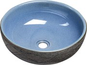 Sapho Sapho, PRIORI keramické umyvadlo, průměr 41cm, 15cm, modrá/šedá, PI020