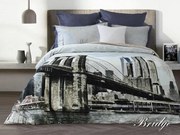 Luxury Saténové povlečení 220x200 Brooklyn Bridge šedý grafit Lusso D48 povlaky na polštáře 2x70/80 2x 50/60 prostěradlo 220x240