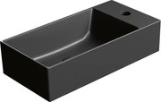 GSI Sapho, KUBE X keramické umyvadlo 50x25 cm, umyvadlová baterie vpravo, černá matná