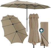 Dvojitý slunečník MIAMI, 460x270cm, hnědošedá (taupe) Kingsleeve
