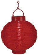 Červený venkovní solární LED lampion Star Trading, ø 30 cm