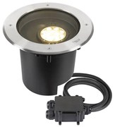 LA 1009170 DASAR® XL svítidlo do země, asymetrické, 3000K, 70°/40°, IP65/IP67, kulaté, nerezová ocel / černá - BIG WHITE (SLV)