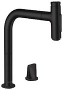 Hansgrohe M71 - Dřezová baterie M7120-H200 s výsuvnou sprškou, 2-otvorová instalace, sBOX, matná černá 73818670